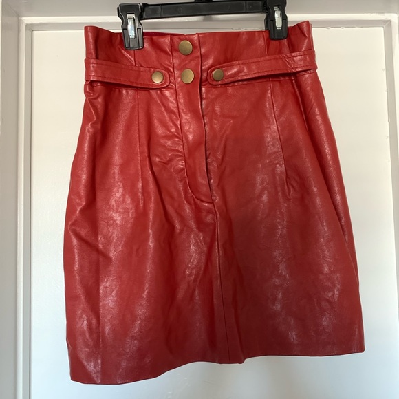 Skirts | New Red Leather Fletch Mini Skirt | Poshmark